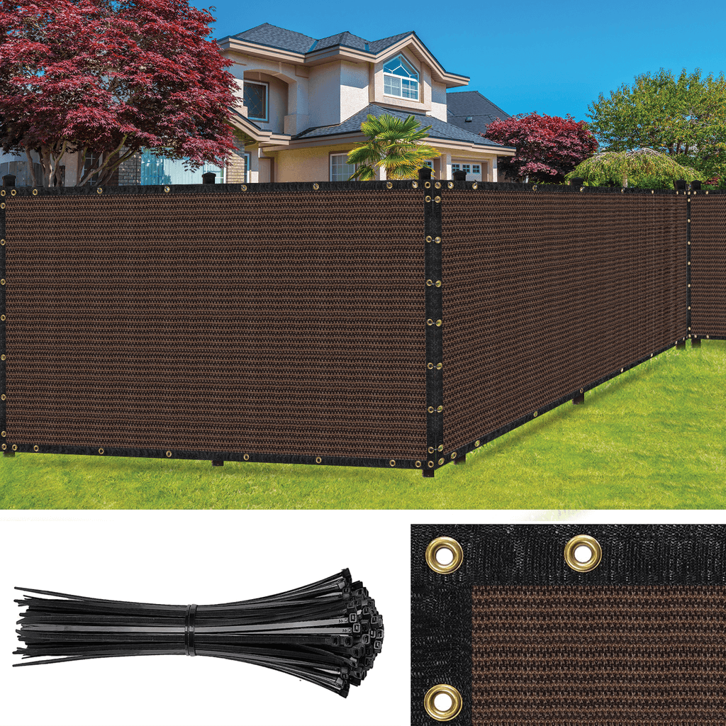 SEALTECH Ultra Heavy Duty 200 GSM Brown Privacy Fence Screen – Brix Tarps